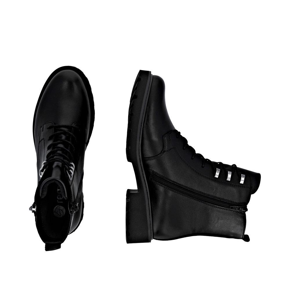 Remonte Tex Laced Biker Boot - Black Leather | Vaughan Shoes | Ireland